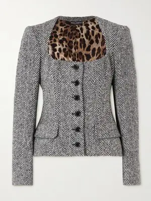 Dolce & Gabbana Herringbone Wool Jacket