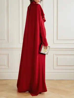 TALLER MARMO Carrington Cape-effect Gown - Red