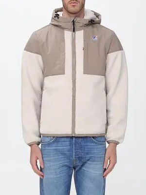 K-WAY Padded Nylon Jacket With Sherpa Lining - Beige