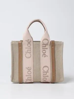 Chloé Canvas And Leather Bag With Embroidered Logo