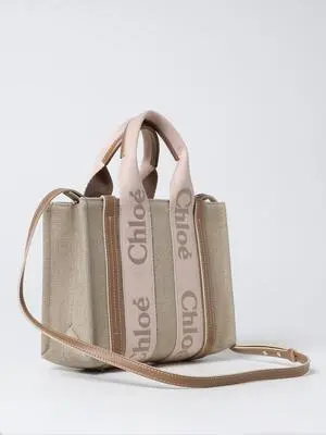 Chloé Canvas And Leather Bag With Embroidered Logo