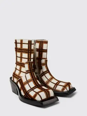 Camper Checked Zip-up Boots