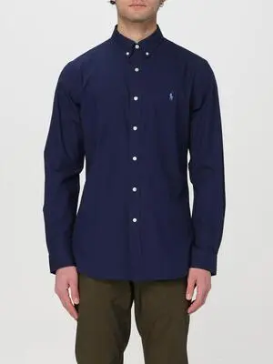 Polo Ralph Lauren Slim Fit Stretch Cotton Poplin Shirt With Button-down Collar - Navy