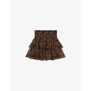 The Kooples Printed Ruffled Mini Skirt