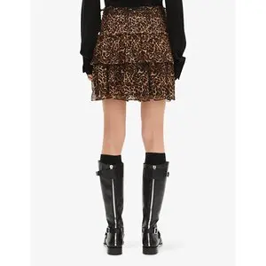 The Kooples Printed Ruffled Mini Skirt