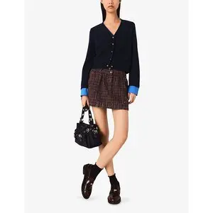 Maje Short Two-in-one Wool Cardigan