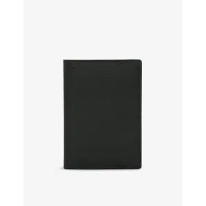 Smythson Grained Leather Passport Cover - Black