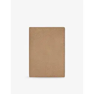 Smythson Grained Leather Passport Cover - Bronze