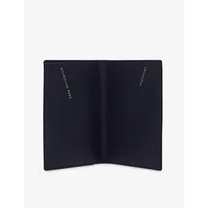 Smythson Grained Leather Passport Cover - Navy