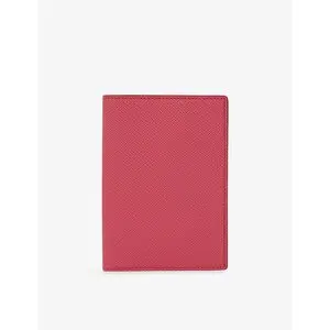 Smythson Grained Leather Passport Cover Raspberry