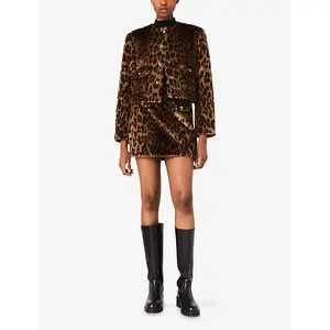 Maje Leopard-print Faux-fur Jacket