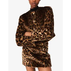 Maje Leopard-print Faux-fur Jacket