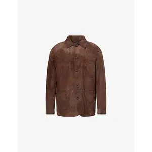 Corneliani Patch-pocket Long-sleeve Suede Jacket