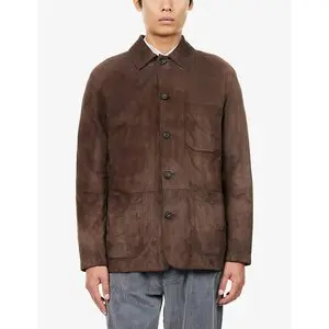 Corneliani Patch-pocket Long-sleeve Suede Jacket