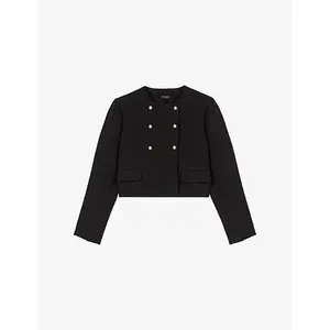 Maje Woven Cropped Jacket