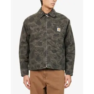 Carhartt Work In Progress Duck Detroit Camo-print Denim Jacket - Camo Green / Porphyry