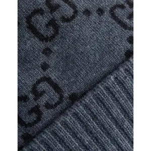 Gucci Gg Monogram Cashmere Knitted Hat