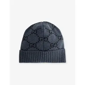 Gucci Gg Monogram Cashmere Knitted Hat