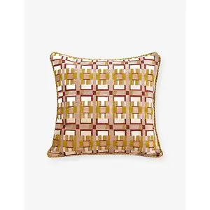 SOHO HOME Jasper Square Jacquard Woven Cushion 50 X 50cm - Pink