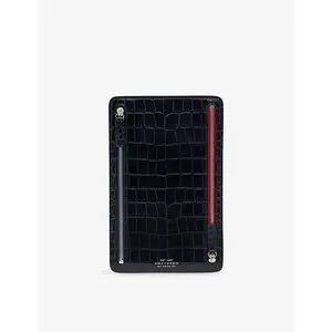 Smythson Multi-zip Leather Case - Navy