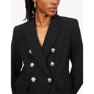Veronica Beard Miller Dickey Double-breasted Woven Blazer