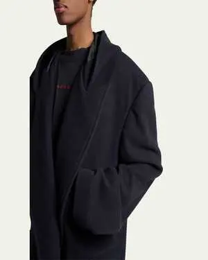 Balenciaga Wool Oversized Hooded Short Coat