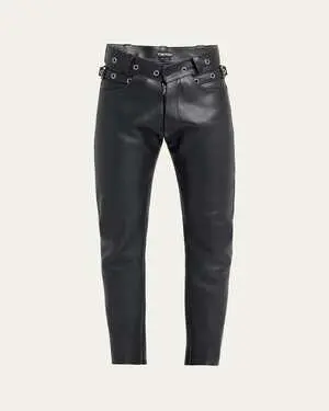 TOM FORD Grained Leather Biker Pants