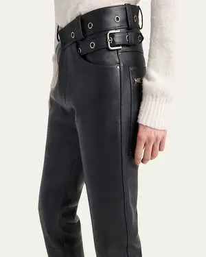 TOM FORD Grained Leather Biker Pants