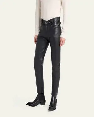 TOM FORD Grained Leather Biker Pants