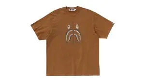 A BATHING APE Garment Dye Shark Relaxed Fit Tee Shirt - Brown
