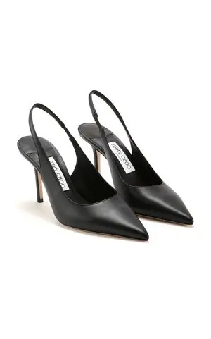 JIMMY CHOO Love Leather Slingback Pumps - Black