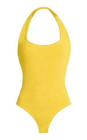 Hunza G Sandy Halter-neck One-piece Swimsuit - Yellow