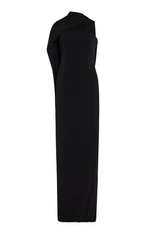 Cult Gaia Corsica Draped Cape Jersey Maxi Dress - Black