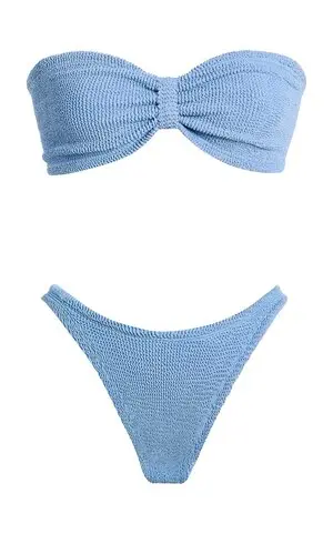 Hunza G Jean Seersucker Strapless Bikini - Blue