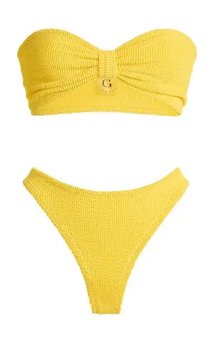 Hunza G Jean Seersucker Strapless Bikini - Yellow
