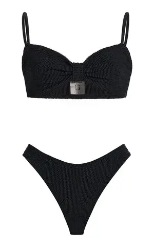Hunza G Alicia Seersucker Bikini - Black