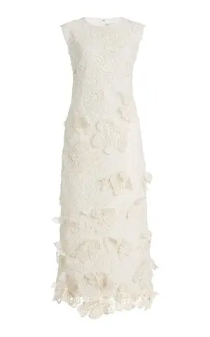 Simkhai Dahlia Floral-lace Midi Dress - Ivory