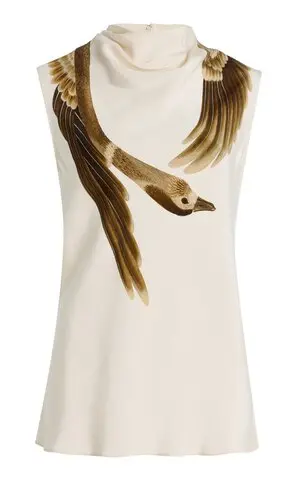 Altuzarra Arlie Printed Silk Top - Ivory
