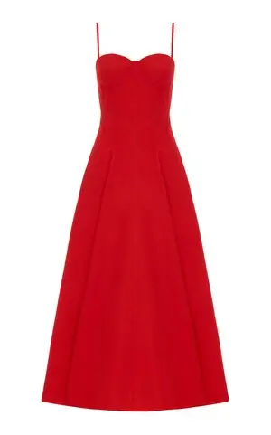RALPH LAUREN Ralph Lauren Marigot Cotton-Blend Bustier Midi Dress