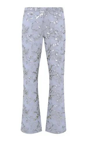 SIEDRES Cera Sequined Straight-leg Pants - Metallic