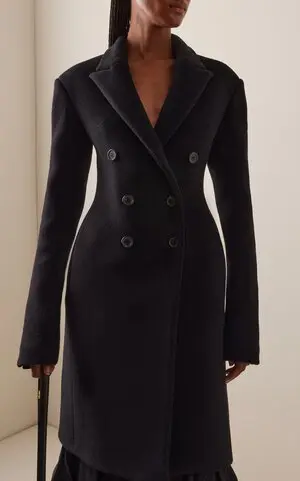 Marina Moscone Wool Basque Tailored Overcoat