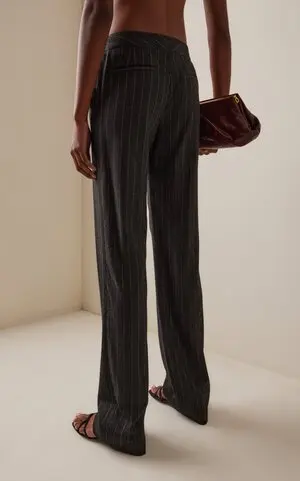 Marina Moscone Wool Pinstriped Trousers
