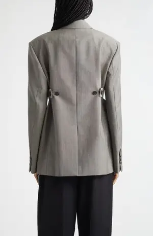 Alexander Wang Side Tab Wool & Mohair Blazer - Mink Melange