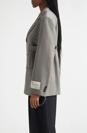 Alexander Wang Side Tab Wool & Mohair Blazer - Mink Melange