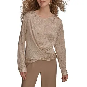 Donna Karan New York Croc Burnout Drape Top