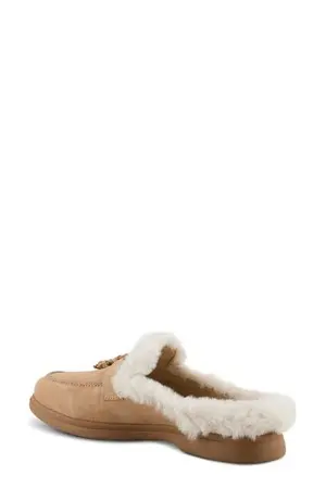 SPRING STEP SHOES Gistel Faux Fur Trim Mule - Beige Suede