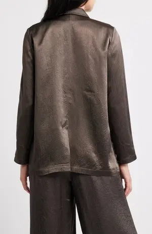 Eileen Fisher Crinkled Satin Blazer - Rye