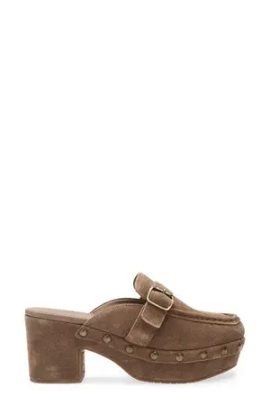CHOCOLAT BLU Genni Platform Loafer Mule - Toffee Suede