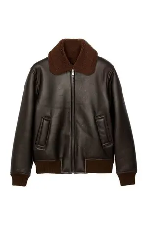 Sandro Reversed Leather Jacket - Chocolate