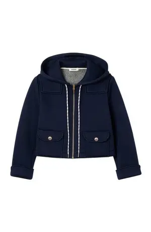 Sandro Technical Hooded Neoprene Jacket - Navy Blue